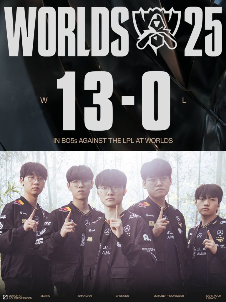 "나는 그저 이기고 싶다" 페이커의 T1, 4년 연속 월즈 결승 진출 - Esports Insider Korea