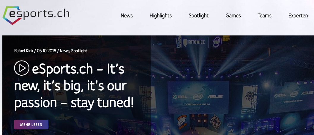 eSports.ch launched by UPC for Swiss esports fans