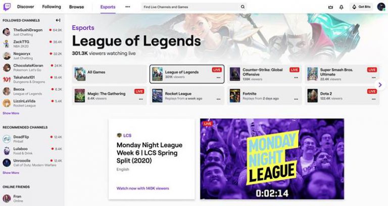 Twitch launches dedicated directory for esports