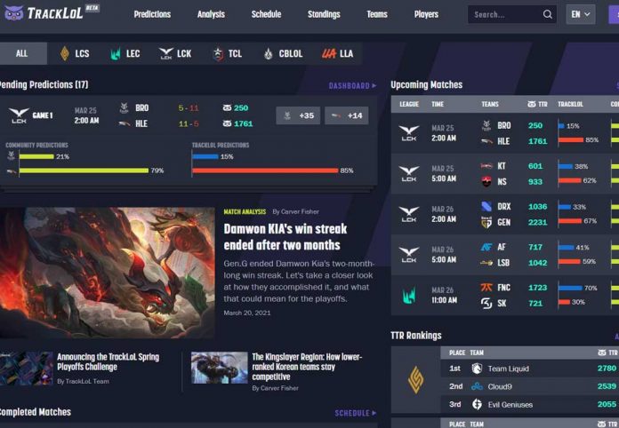 Elo Entertainment launches TrackLoL