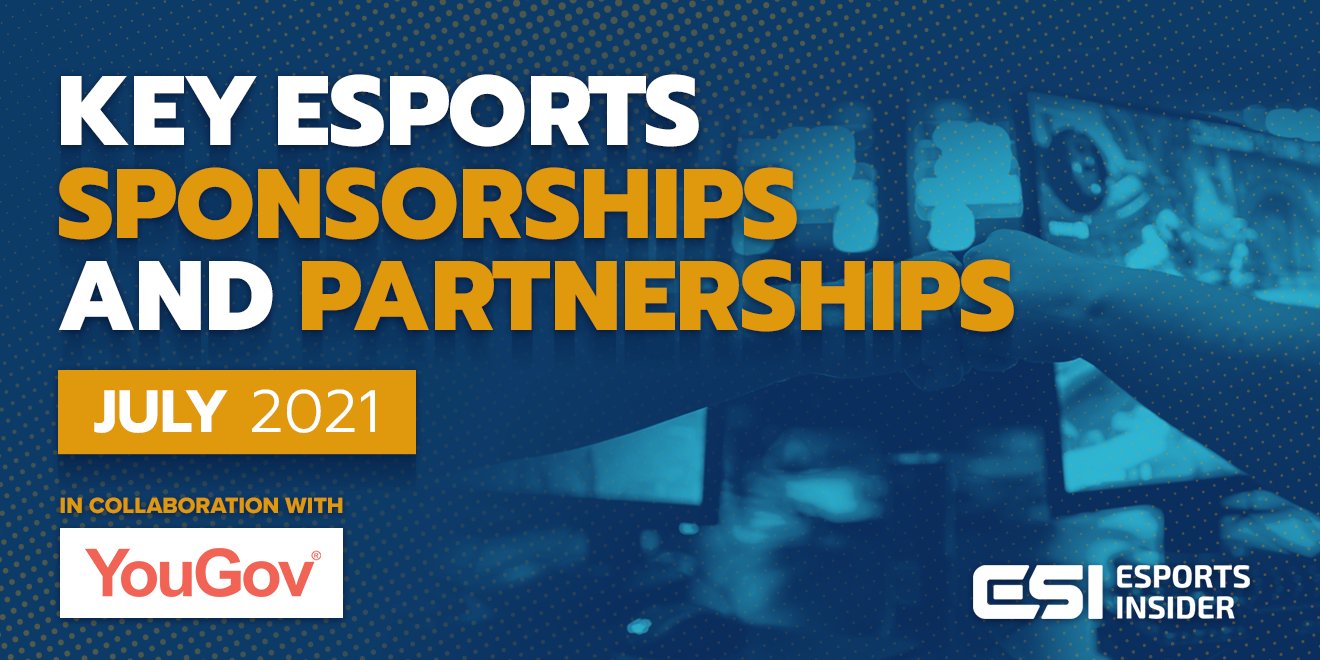 Key esports sponsorships and partnerships, July 2021