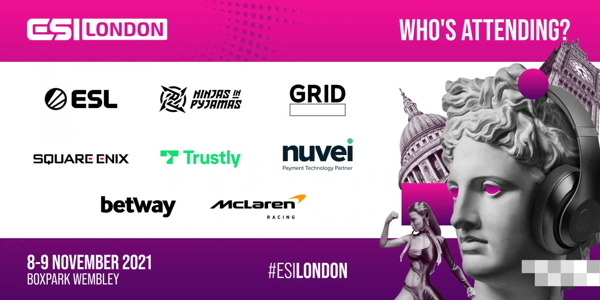 Fnatic, McLaren, ASOS, BLAST and Betway announced for ESI London 2021