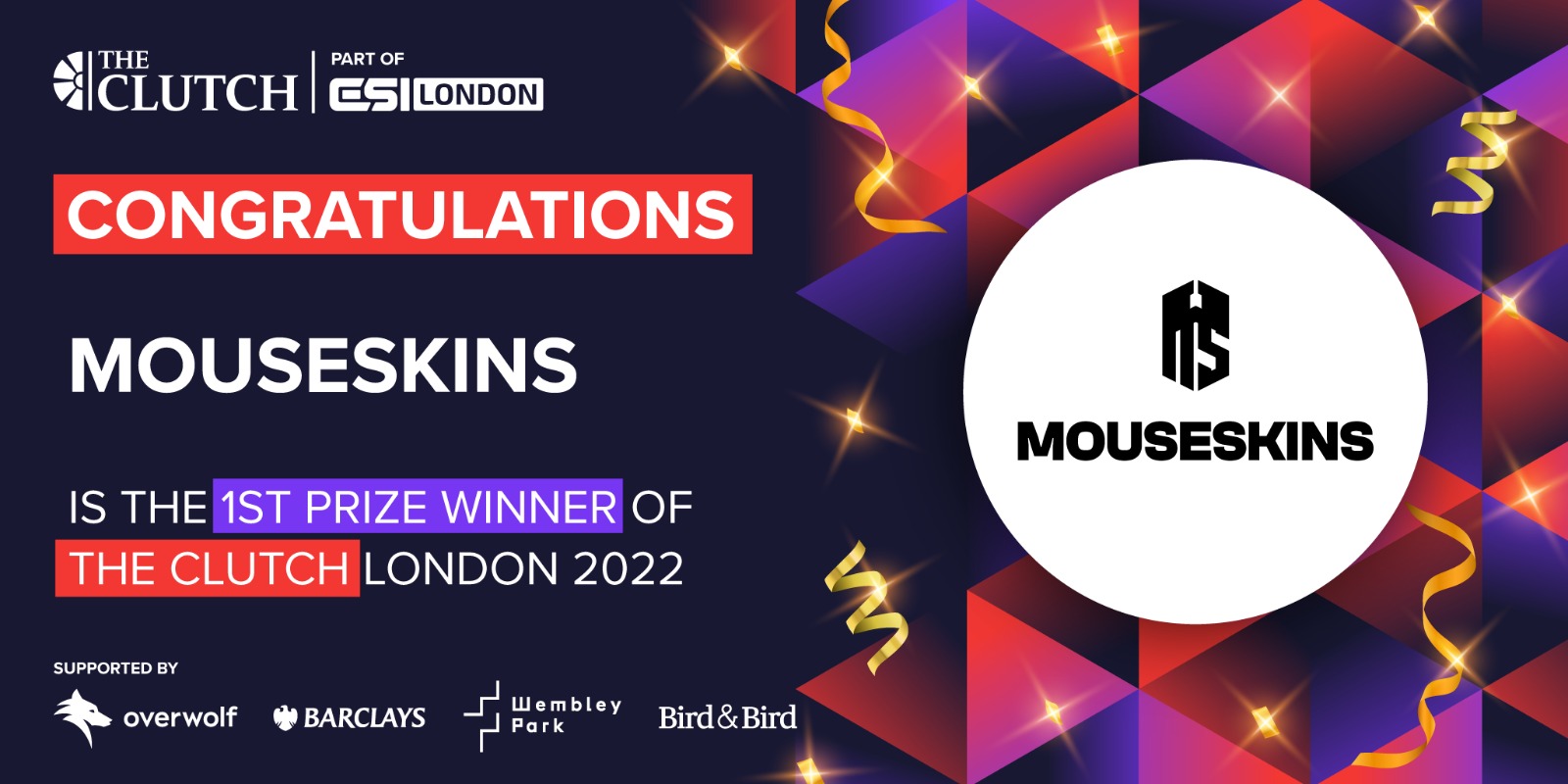 Mouseskins wins The Clutch pitch investment competition at ESI London