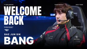 Former world champion Bang returns to T1 as a streamer