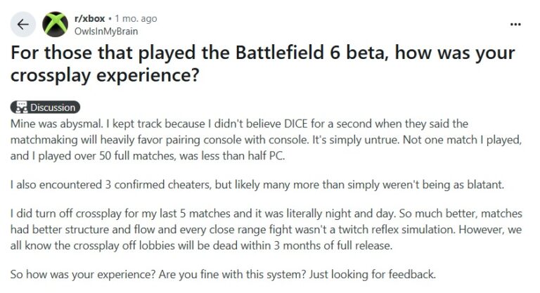 Here’s why Battlefield 6's crossplay decision is a misstep