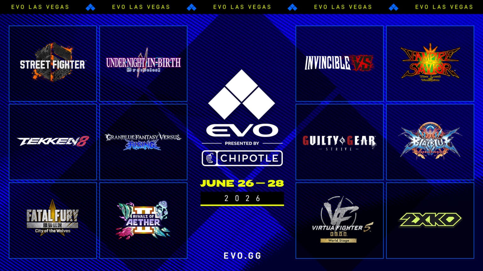 Evo 2026 and Evo Japan tournament line-up announced